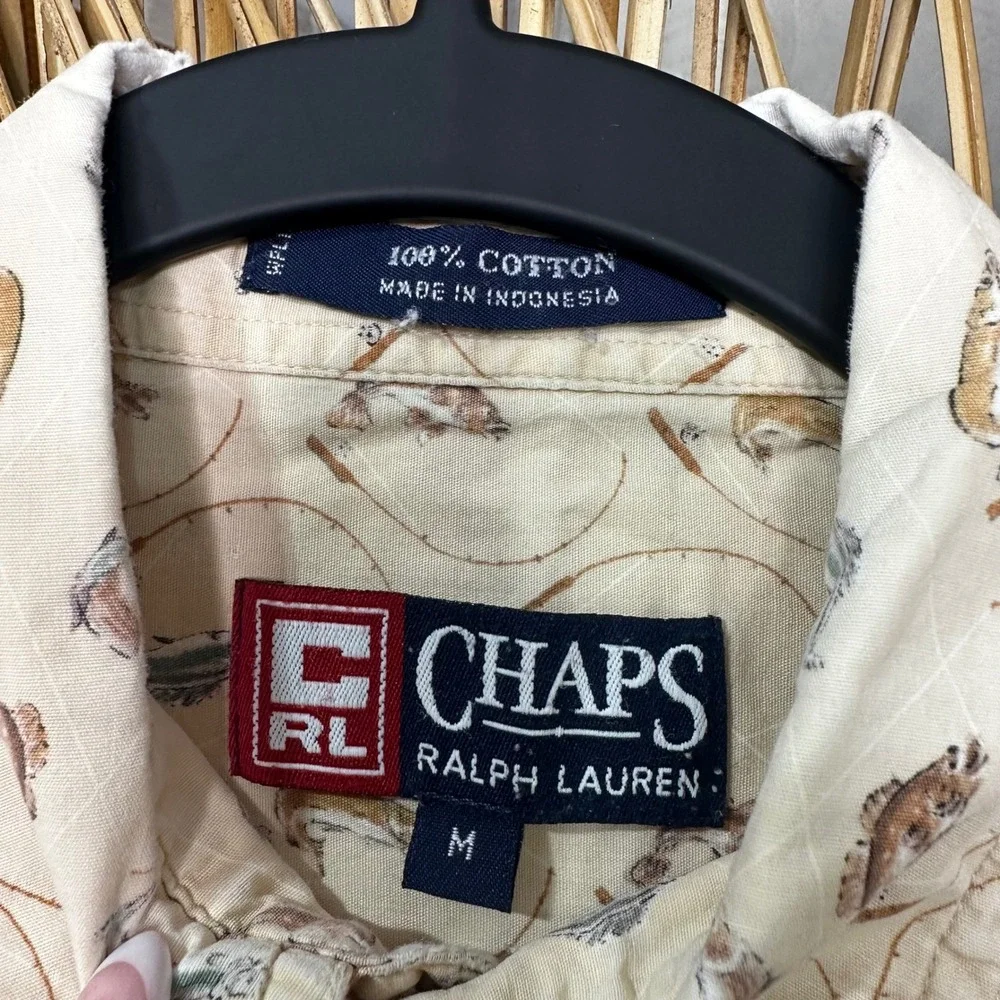 Ralph Lauren | Shirts | Chaps Ralph Lauren Mens M Vintage Fishing Print ...